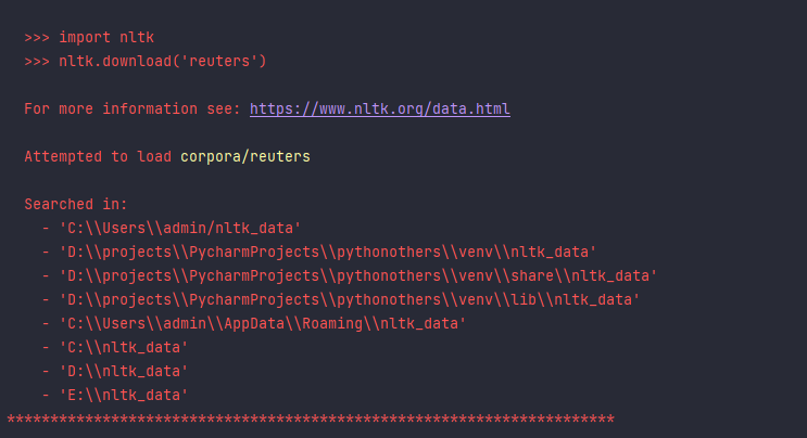 nltk库安装及模型国内网络下载安装 - 论剑阁-崔圣杰博客